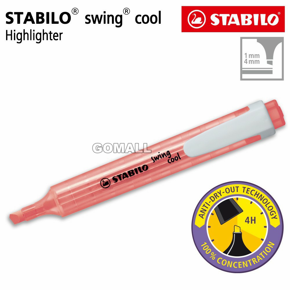 Jual STABILO Swing Cool Red / Highlighter Warna Merah Original | Shopee ...
