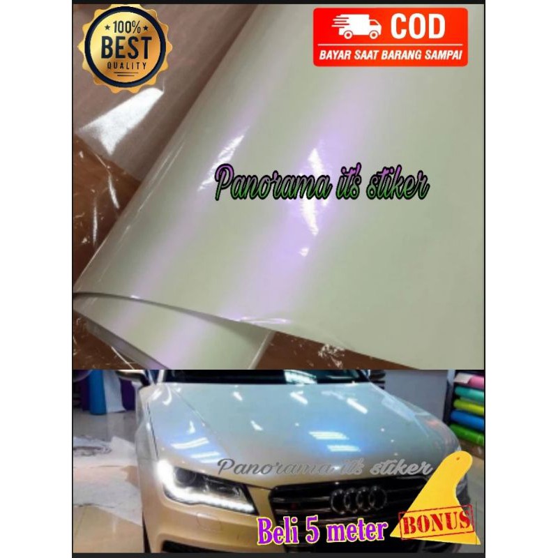 Jual Skotlet stiker putih mutiara /scotlight metalic putih mutiara ...