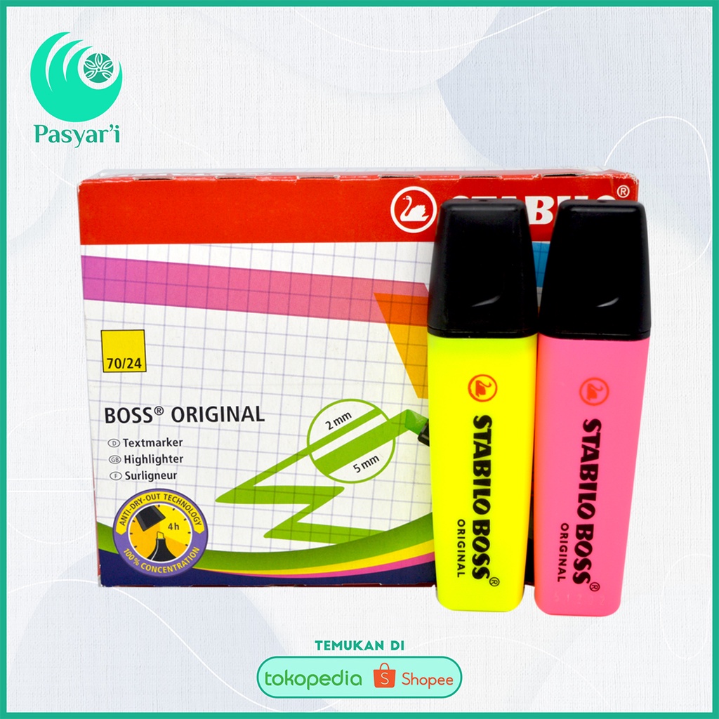 Jual Stabilo Boss / Text Marker / Stabilo Warna Pink dan kuning ...