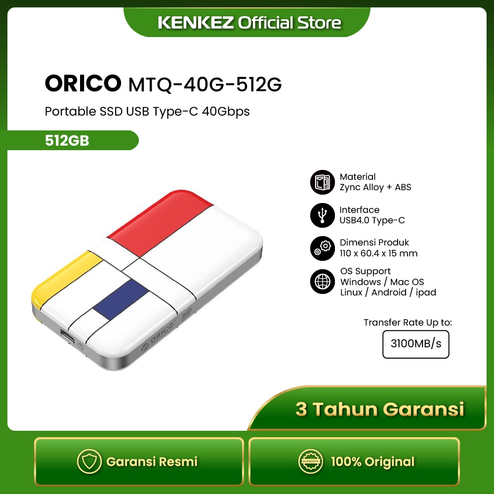 Jual ORICO MTQ-40G-512G SSD Eksternal 512GB USB Type-C - 40Gbps | Shopee Indonesia