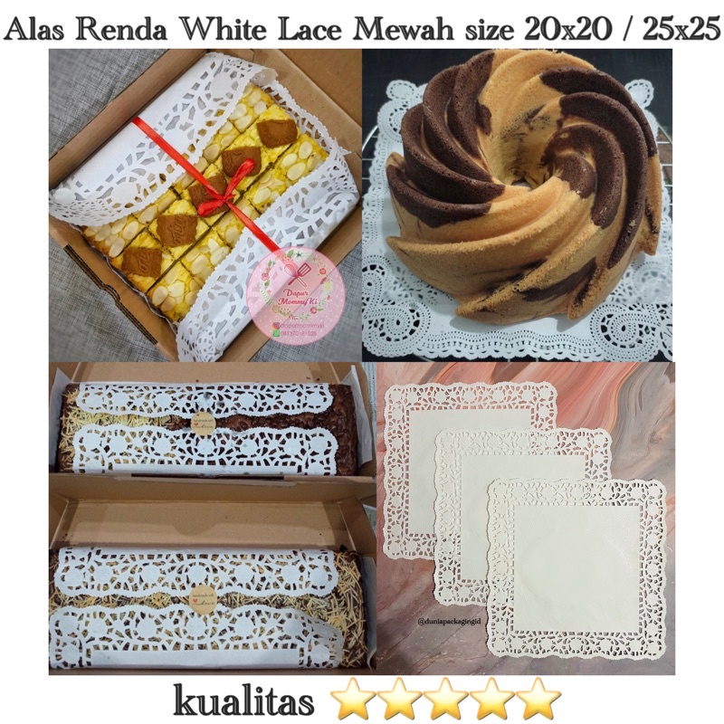 Jual Alas Kue Renda Mewah size 20x20 / 25x25 Alas Seserahan / Hampers ...