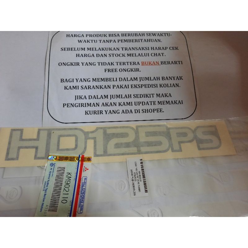 Jual LOGO "HD 125 PS" M-PS TUBRO MERK KTB | Shopee Indonesia
