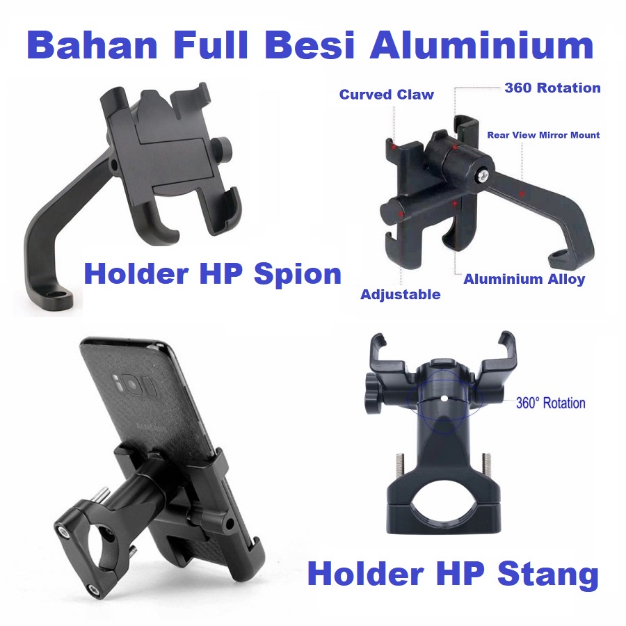 Jual Holder HP Handphone Sepeda Motor Stand Hand Phone Senderan Dudukan Hape Alat Penyangga ...