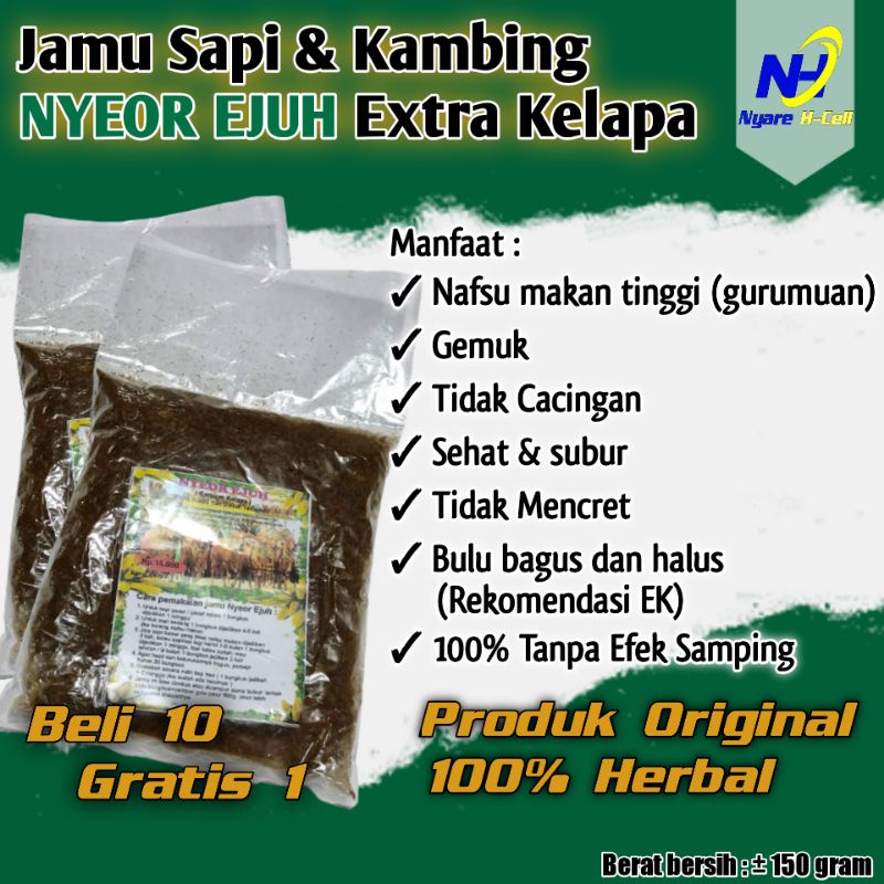 Jual JAMU NYEOR EJUH EXTRA KELAPA JAMU PENGGEMUK SAPI JAMU NYEOR EJUH ...