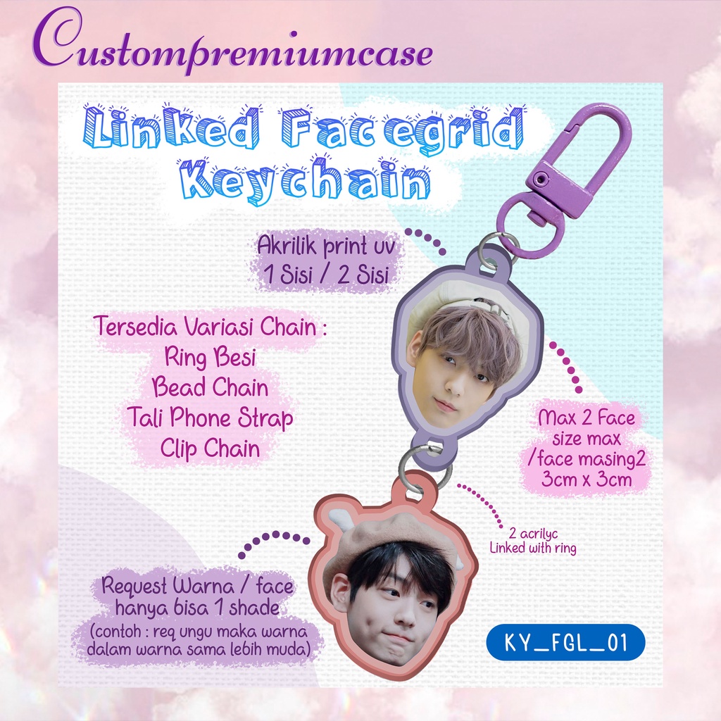 Jual Ganci Custom Face Grid Combined Keychain dan Linked Keychain ...