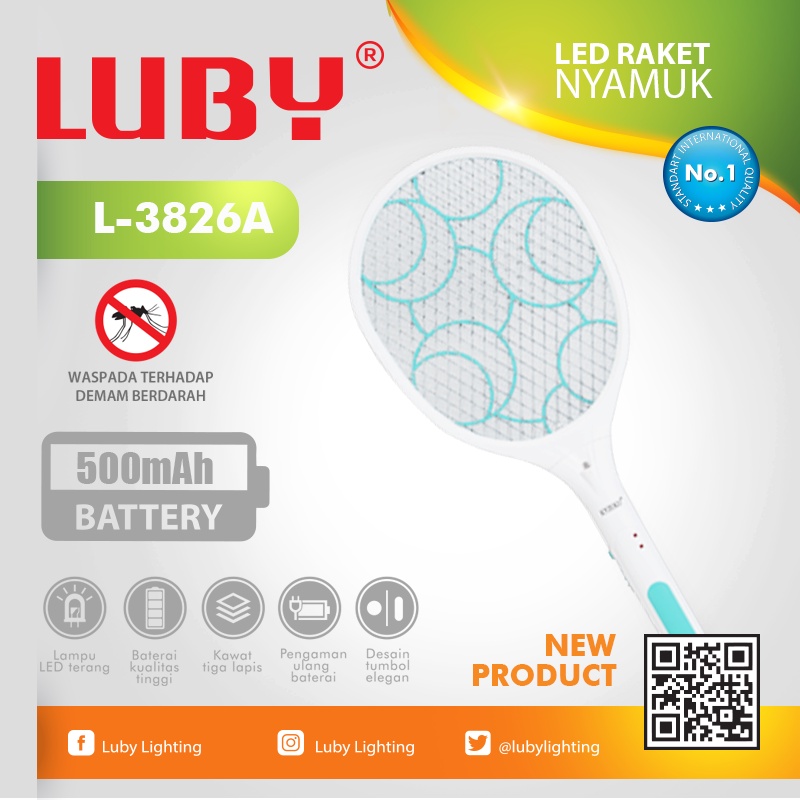 Jual Raket Nyamuk Electric/Raket Nyamuk Listrik Luby tipe L-3826A ...