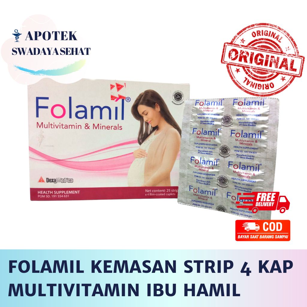 Jual FOLAMIL Kapsul Kemasan STRIP isi 4 Tablet - Multivitamin Ibu Hamil ...