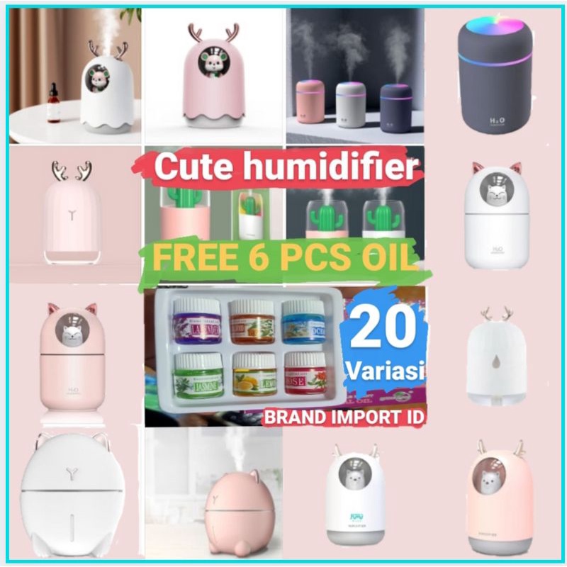 Jual CUTE humidifier 250-300ML free 6pcs essential oil (1kg muat=3 pcs ...
