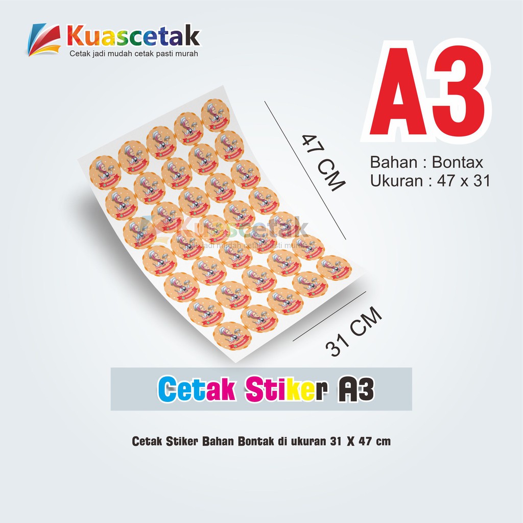 Jual Cetak STIKER BONTAX/CHROMO A3+ CETAK SAJA TANPA CUTTING | Shopee ...