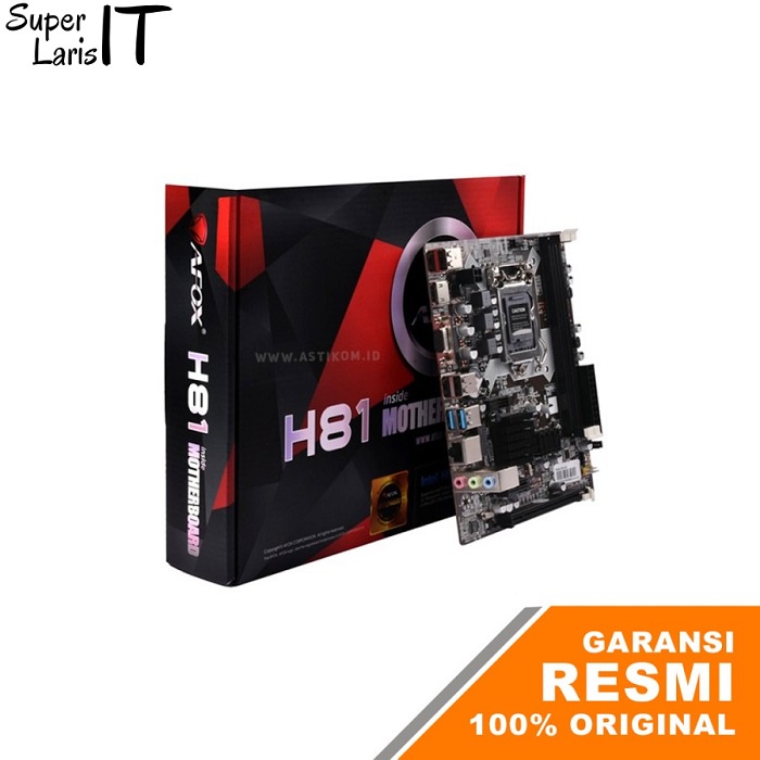 Jual Motherboard Afox H81 LGA 1150 DDR3 Intel Gen 4 Garansi Resmi ...