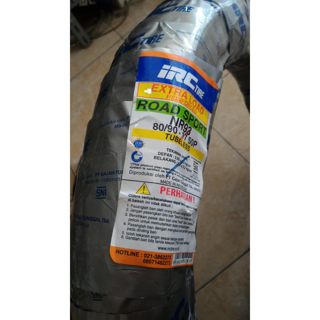 Jual Sr- IRC NR 93 uk. 80/90 - 17 (Ban Standar New Satria FU) MBV21 ...