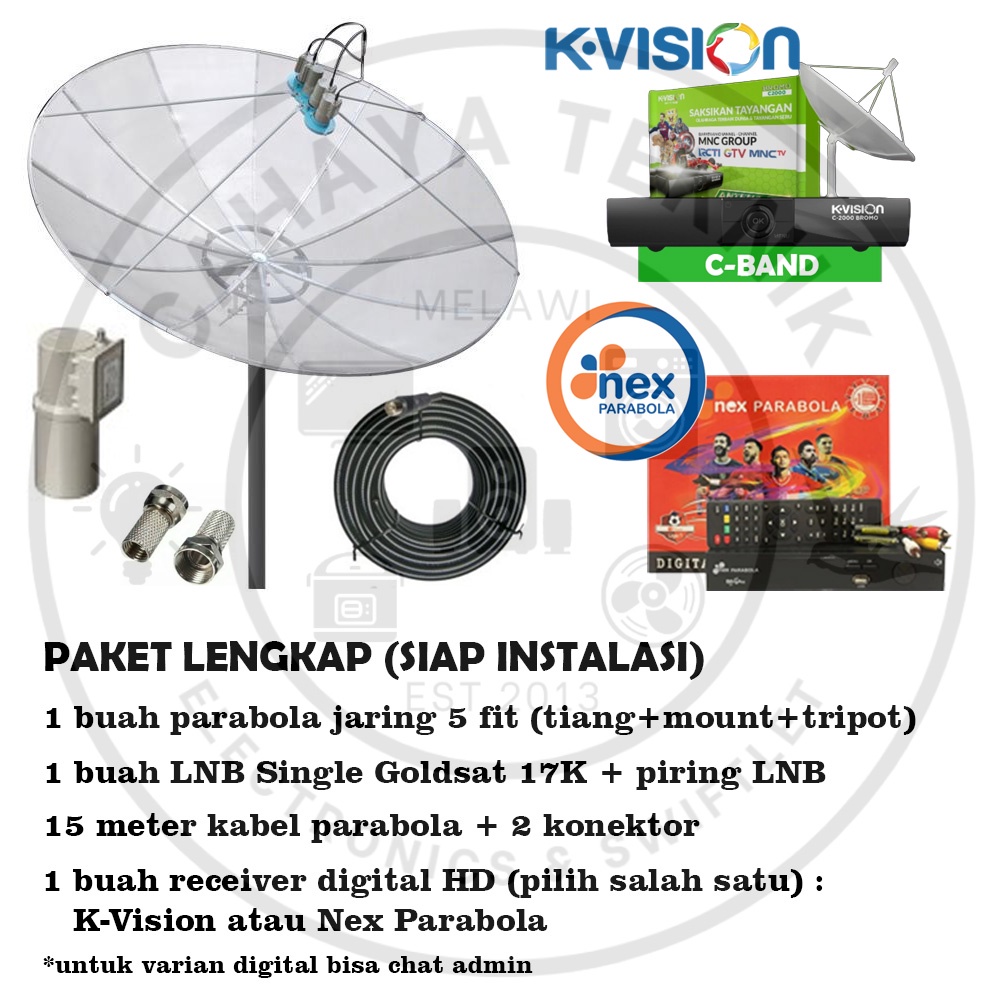 Jual Paket Parabola + LNB + RCV Kvision Nex Parabola HD + Kabel ...