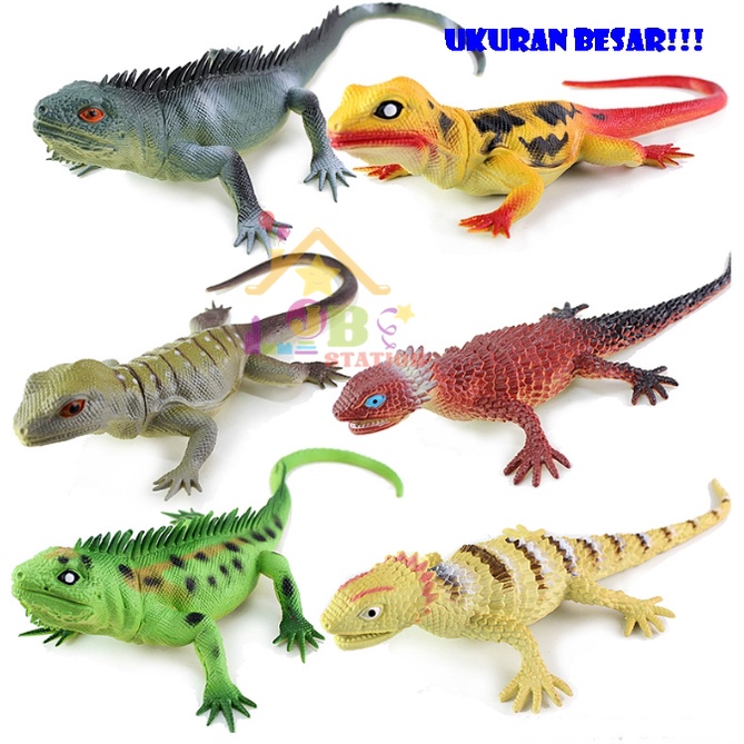 Jual Mainan Anak Hewan Reptil Kadal Cicak Karet Dipencet Bunyi Bersuara ...
