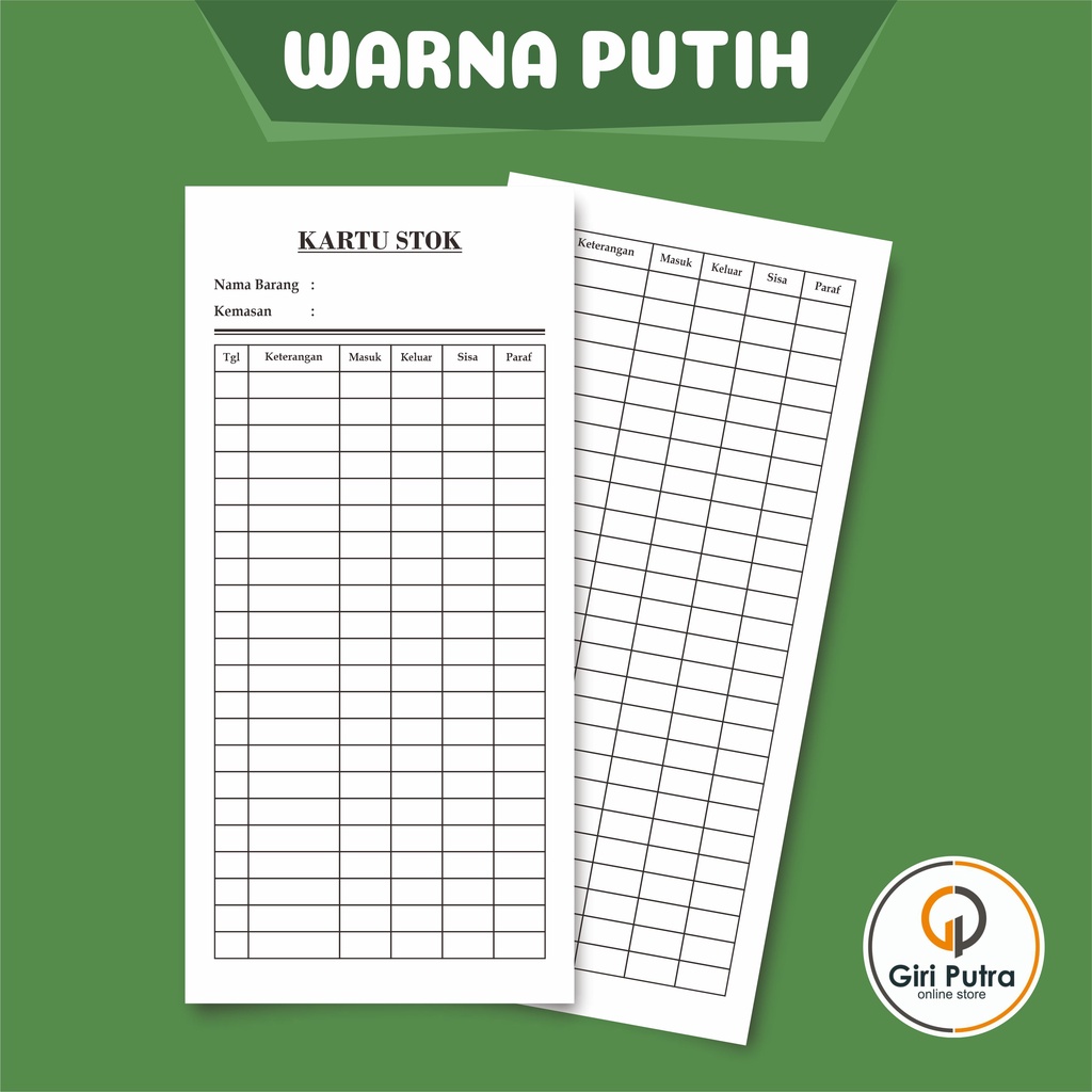 Jual Kartu Stok Barang / Kartu Stok Obat Isi 100 Lembar | Shopee Indonesia