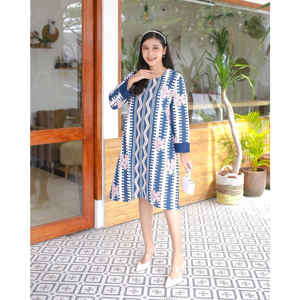 Jual Benang Raja Tunik Batik Motif Ukel Bunga | Shopee Indonesia