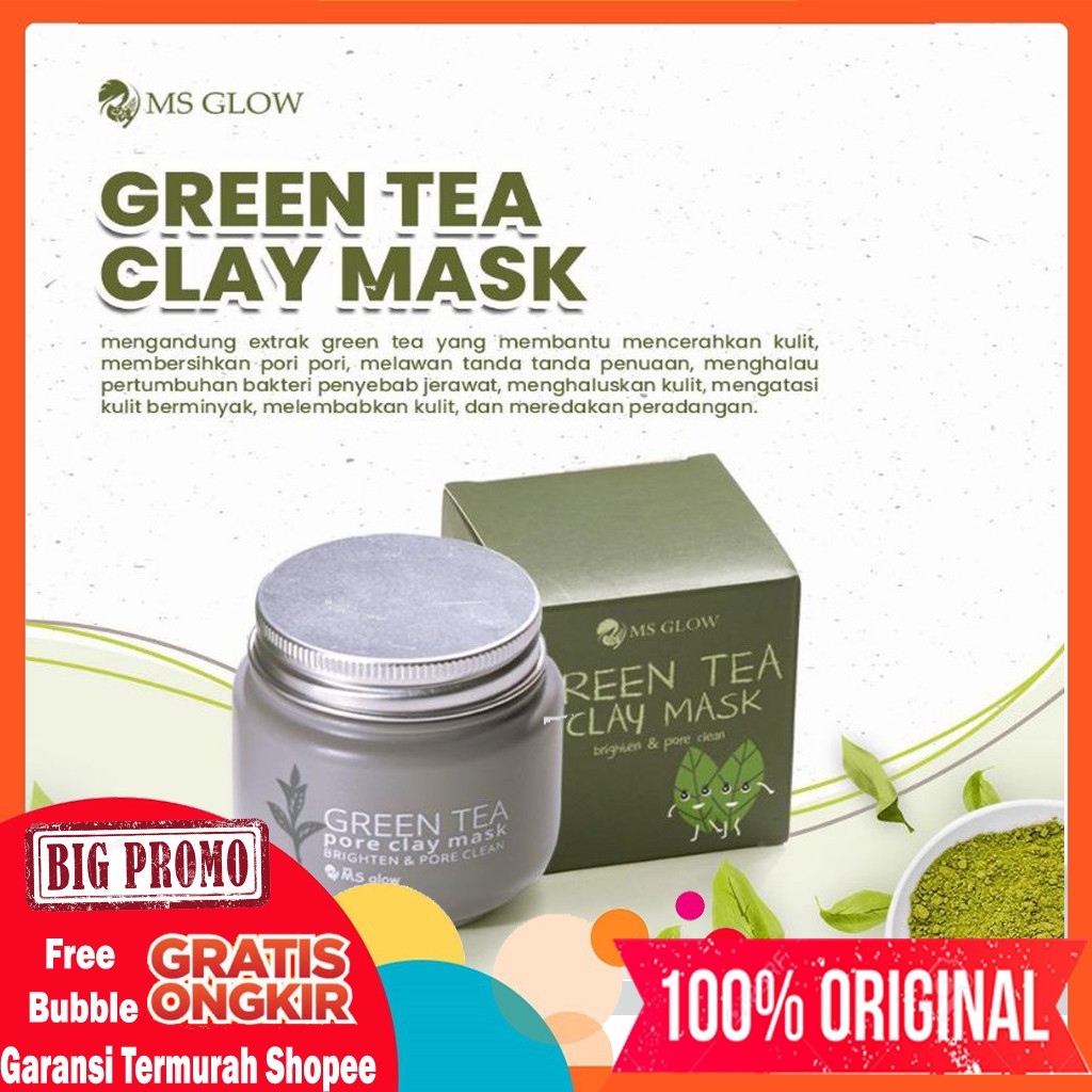 Jual [MASKER CHARCOAL / MASKER GREEN TEA MS GLOW / CLAY MASK MS GLOW ...