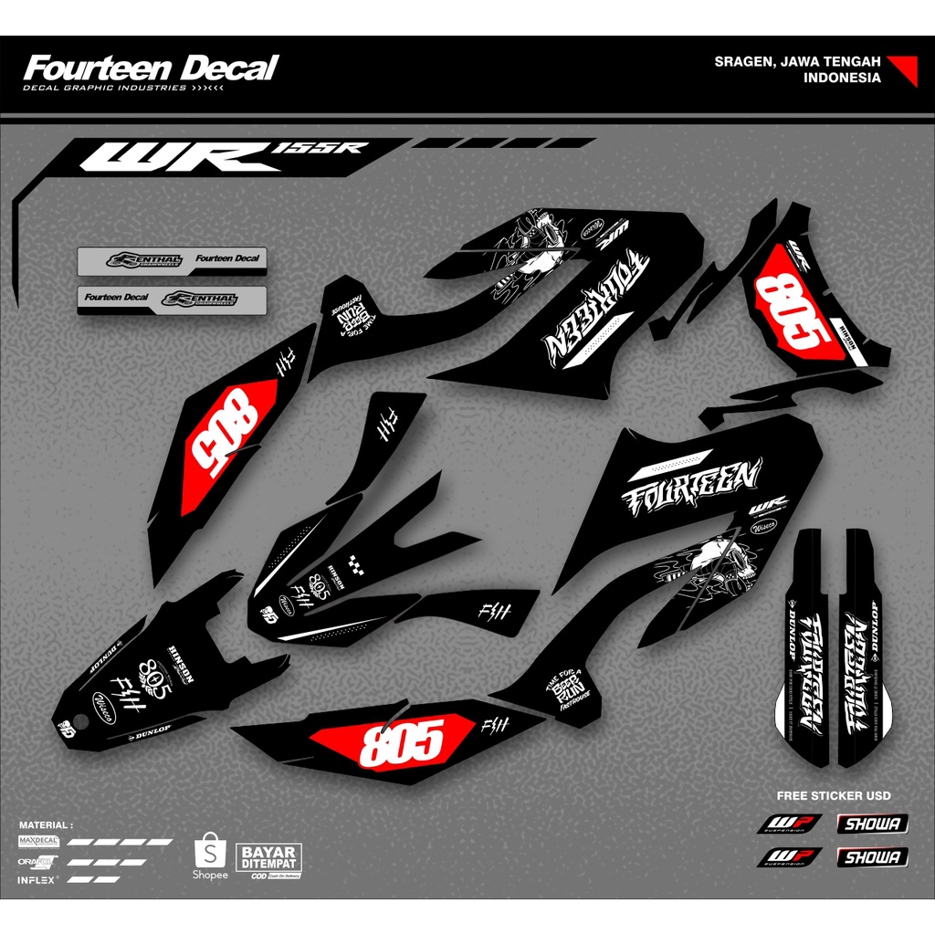 Jual DECAL WR 155 - stiker dekal motor yamaha wr 155 8 | Shopee Indonesia