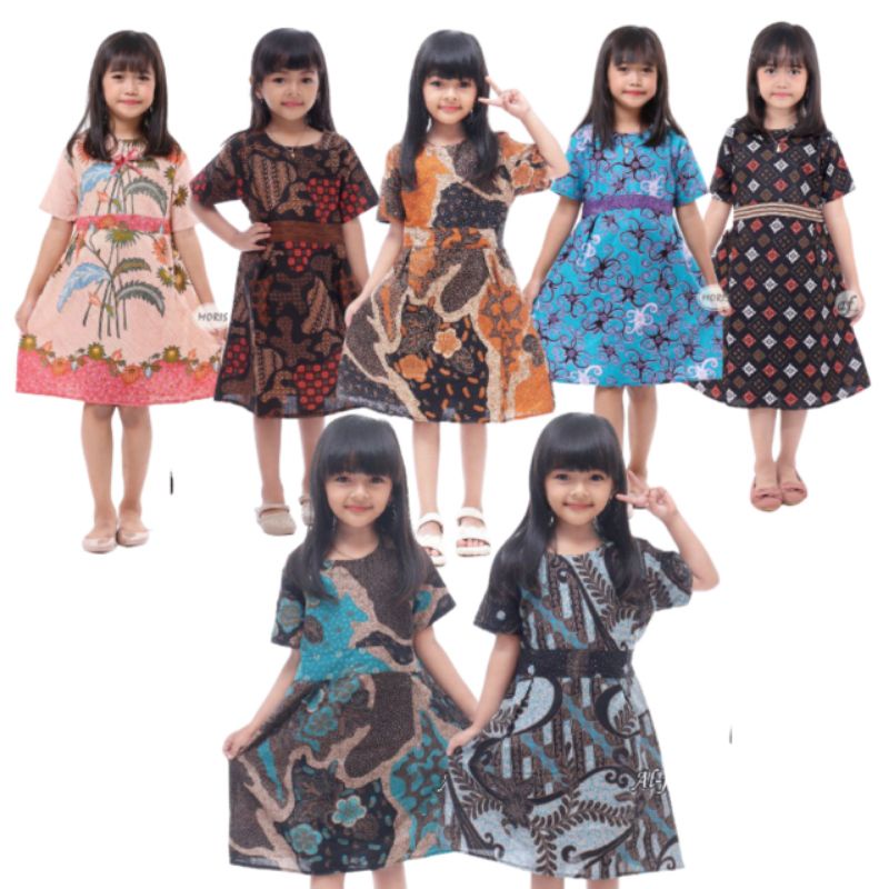 Jual Baju Batik Anak Perempuan Umur 2-13 Tahun Terbaru / Dress anak ...