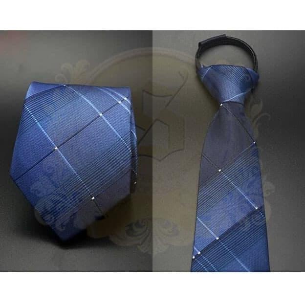 Jual Dasi tie langsung pakai , resleting , import motif warna biru ...
