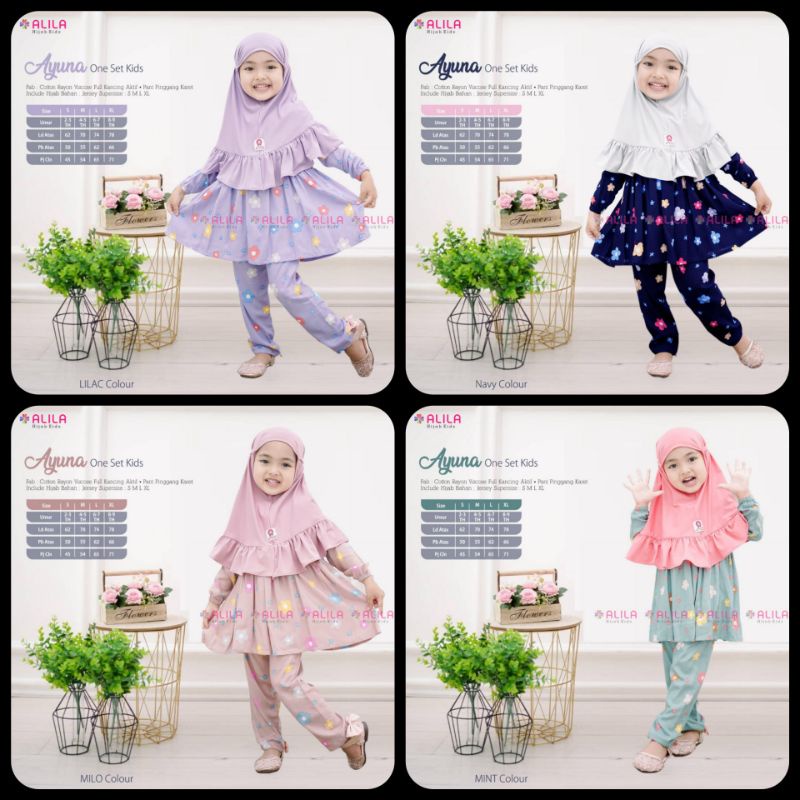 Jual AYUNA SETELAN CELANA MUSLIM ANAK FREE JILBAB Original by Alila ...