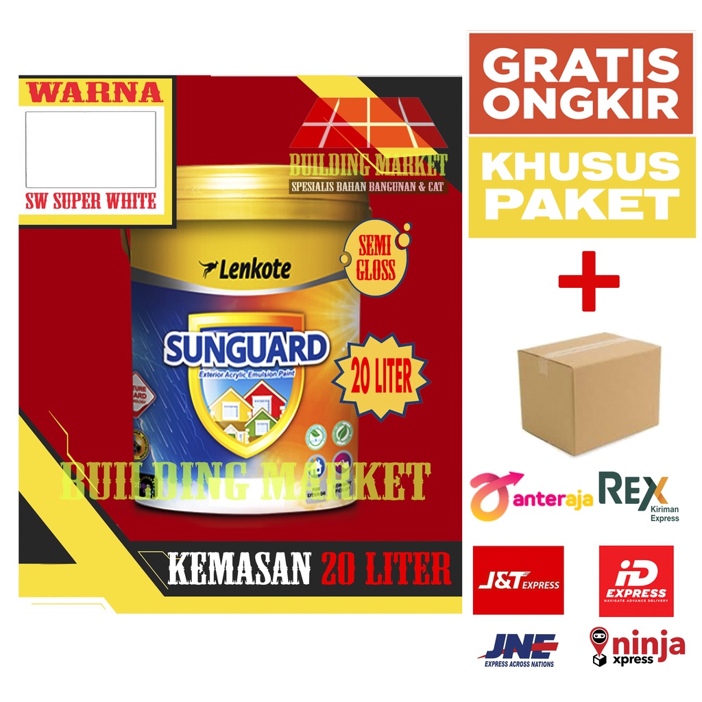 Jual CAT TEMBOK LENKOTE SUNGUARD EXTERIOR 20 LITER PAKET | Shopee Indonesia