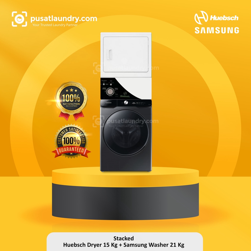 Jual Mesin Stack Laundry Mesin Cuci Samsung 21 kg Dryer Huebsch ...