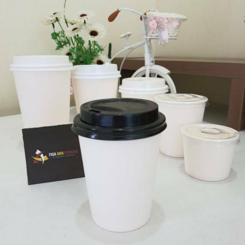 Jual Paper Cup 9oz + Tutup / Gelas Kertas Kopi Tahan Panas Isi 50 Pcs | Shopee Indonesia