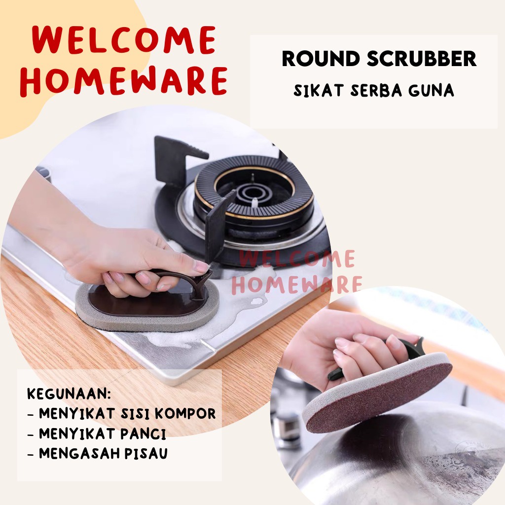 Jual Round Scrubber Spons Busa Pembersih Karat Besi Sikat Kompor Panci ...