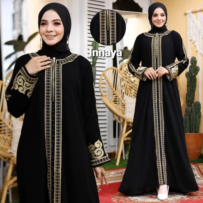 Jual Gallery Exclusive Abaya Hitam Gamis Bordir Dubai 445 Muslimah ...