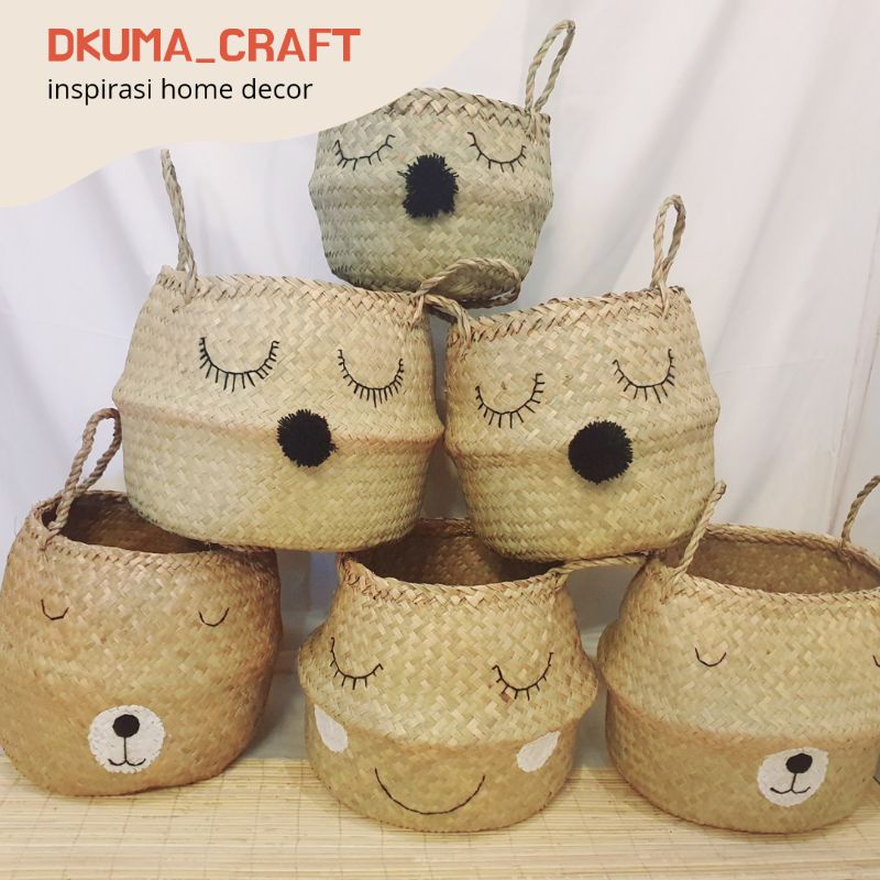 Jual belly purun, kerajinan tangan, anyaman purun, purun karakter, keranjang, home decor ...