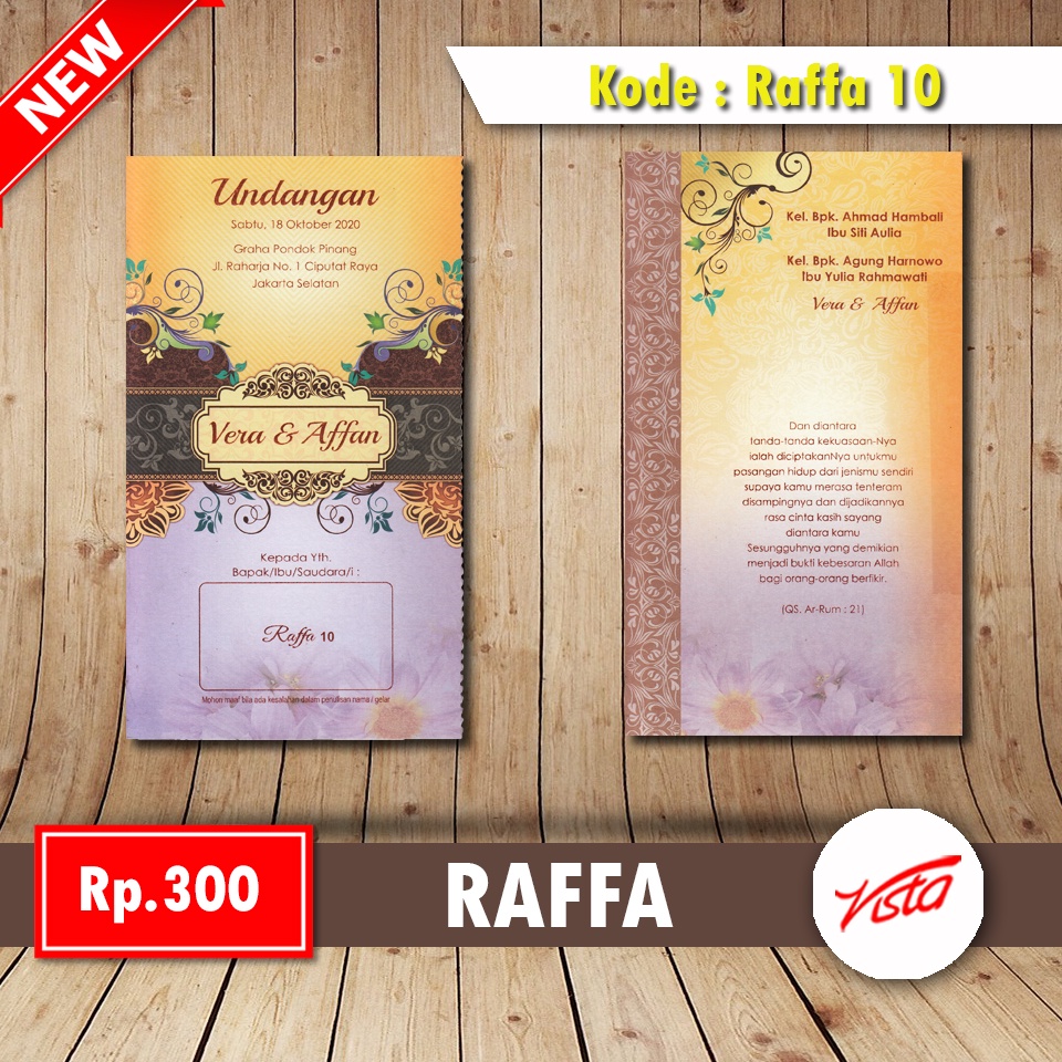 Jual Undangan pernikahan blangko raffa 10 nikah wedding simple DIY Print depok harga ukuran ...