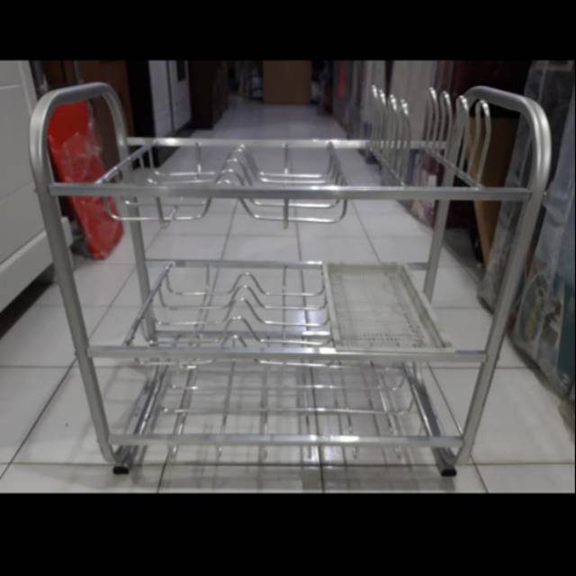 Jual RAK PIRING KECIL DAPUR ALMUNIUM 3 SUSUN | Shopee Indonesia