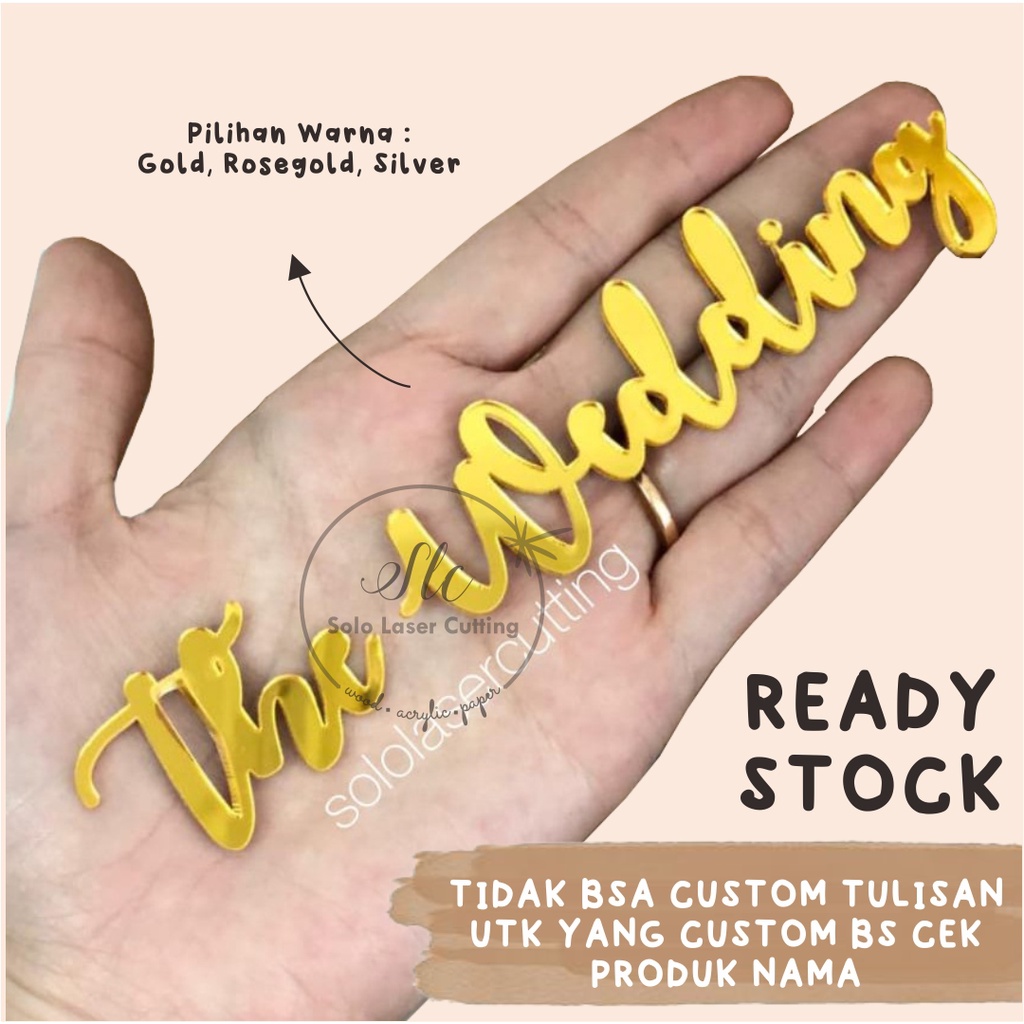 Jual The Wedding Autum akrilik cermin Emas / Perak / Rosegold ukiran ...