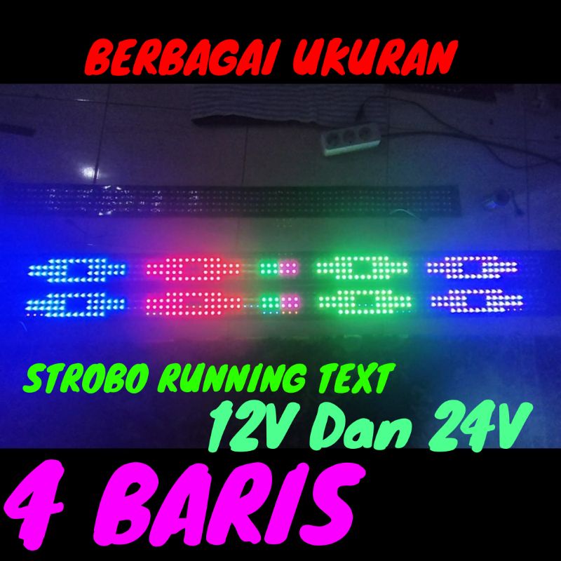 Jual Strobo Kaca running text 4 baris 120Cm, 140cm 200cm | Shopee Indonesia