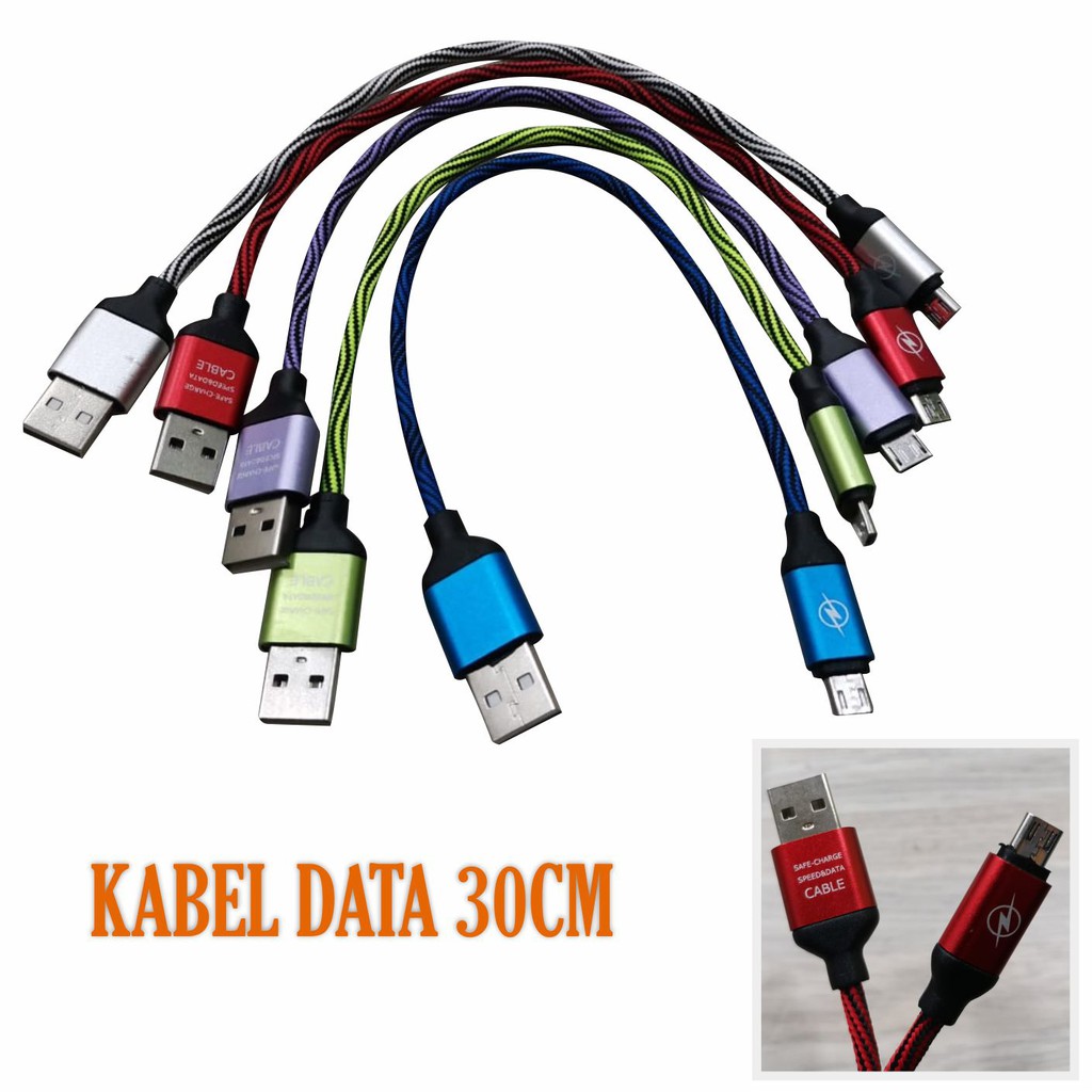 Jual Kabel Data Nilon 30 CM Micro USB For Charger Powerbank & Adapter ...