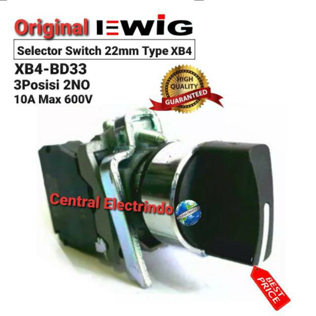 Jual Selector Switch EWIG 22mm XB4-BD33 3Posisi 2NO 10A/600V. | Shopee ...