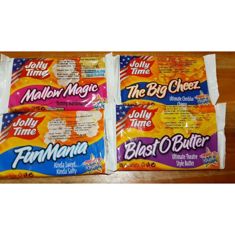 Jual popcorn Jolly time butter cheese fun mania mallow magic | Shopee ...