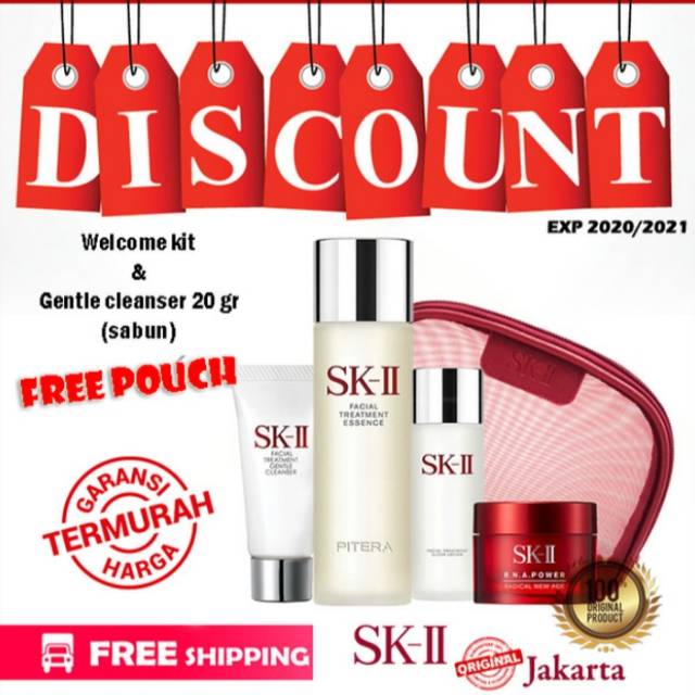Jual PAKET SKII / SK2 / SKII /RNA Power / Welcome Kit + Gentle Cleanser 20 gr | Shopee Indonesia