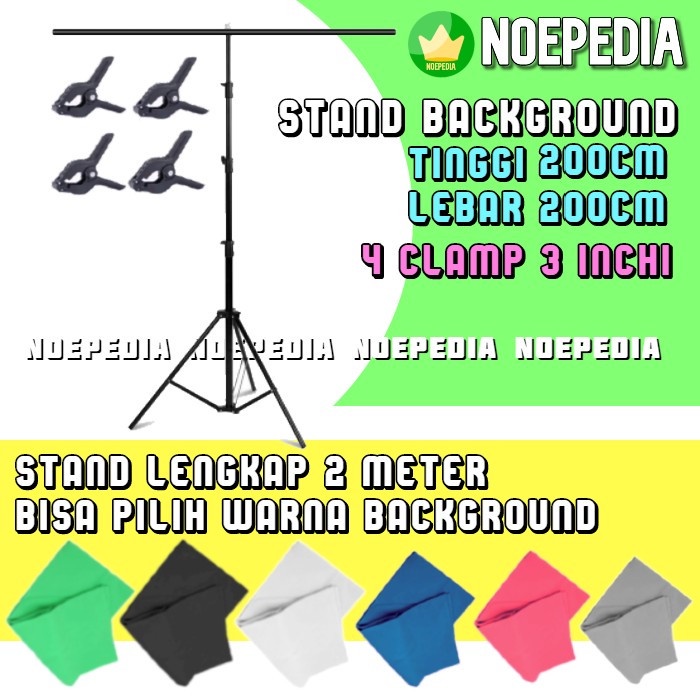 Jual Stand Background Green Screen / Backdrop Stand 2m Foto Studio ...