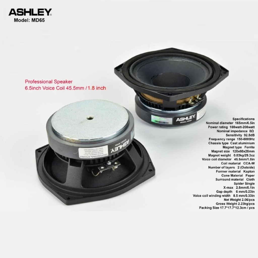 Jual Speaker Ashley 6.5 inch MD65 Miniatur Line Array Speaker Original ...