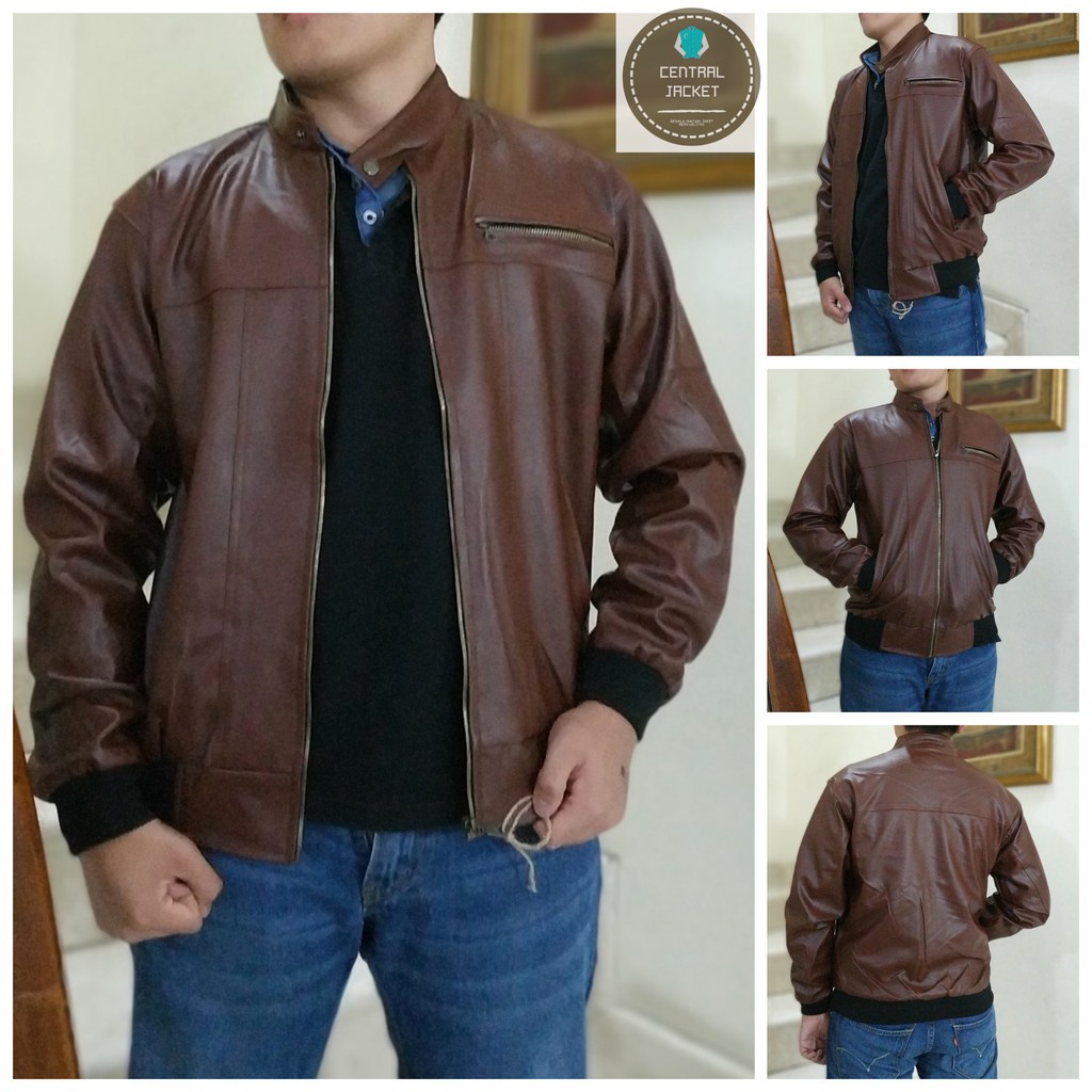 Jual JACKET PRIA SEMI KULIT BOMBER - BOMBER KULIT SINTETIS PREMIUM - TOURING MOTOR KASUAL ...