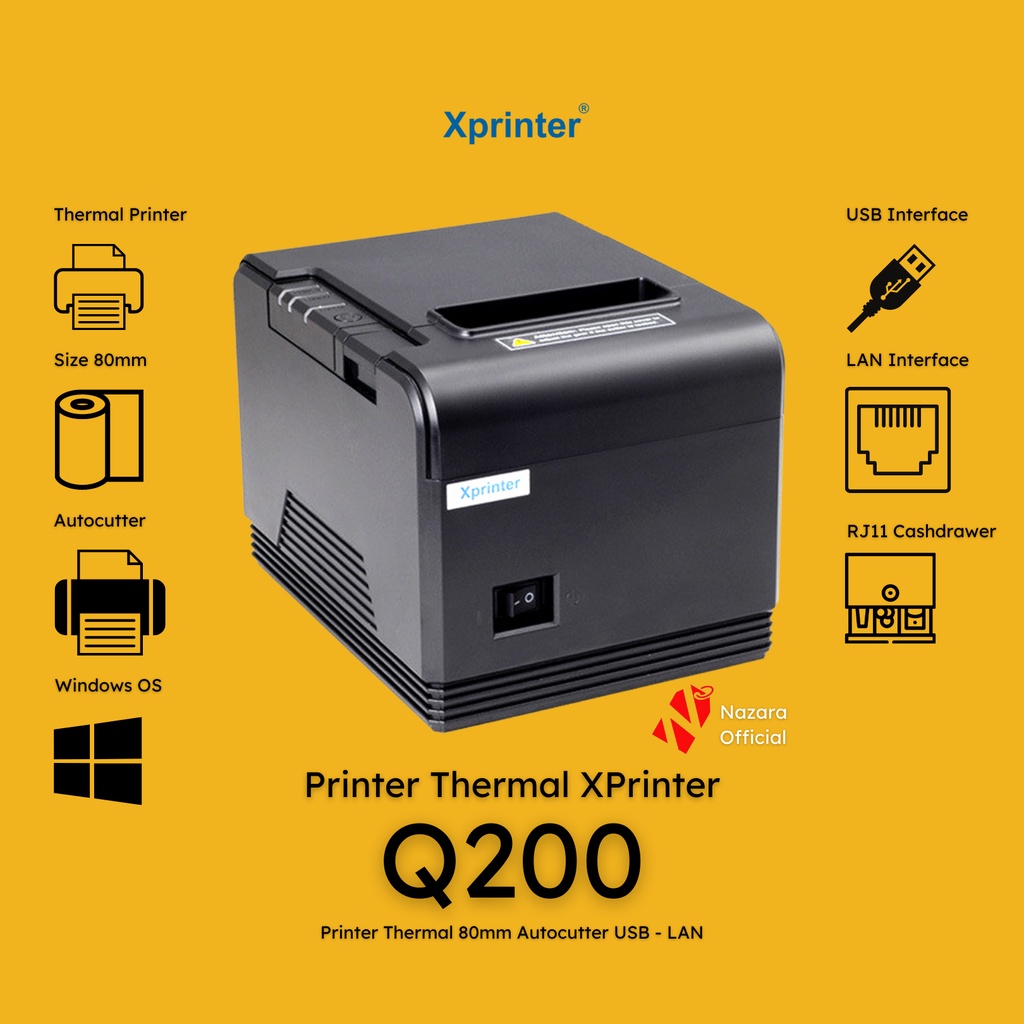 Jual Printer Thermal Xprinter Q200 80mm USB LAN | Shopee Indonesia