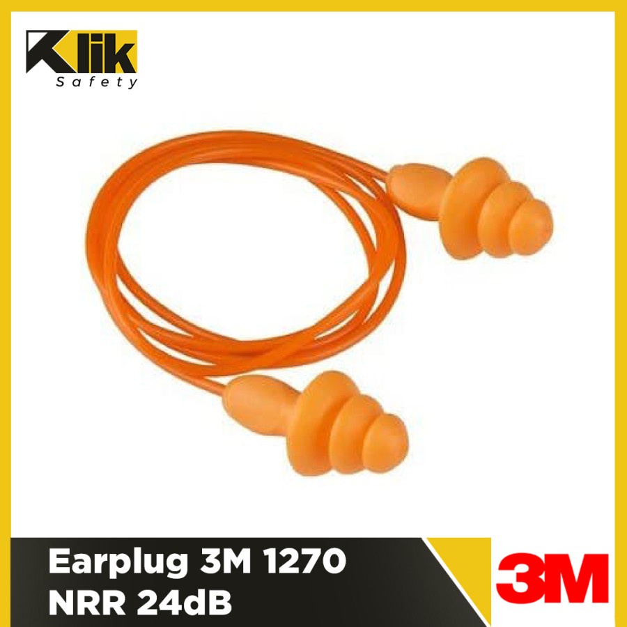 Jual 3M Earplug Penutup Telinga Reusable Corded 1270 NRR 24dB Original ...