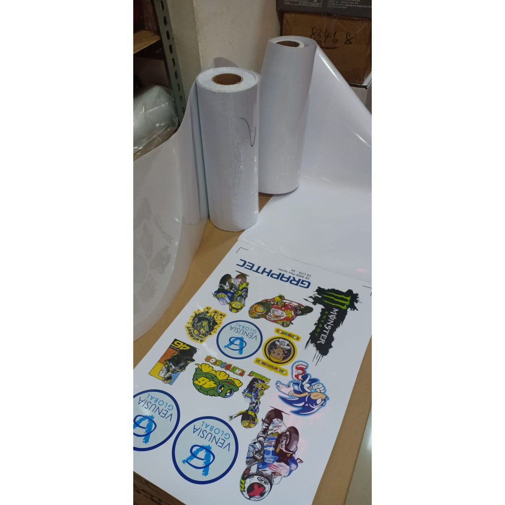Jual Bahan Sticker Vinyl Inkjet 120gsm uk.A4 x 30m | Shopee Indonesia