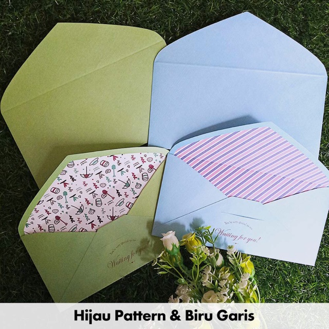 Jual Amplop Surat/Kartu Ucapan /Amplop Wedding - Hijau Pattern & Biru ...