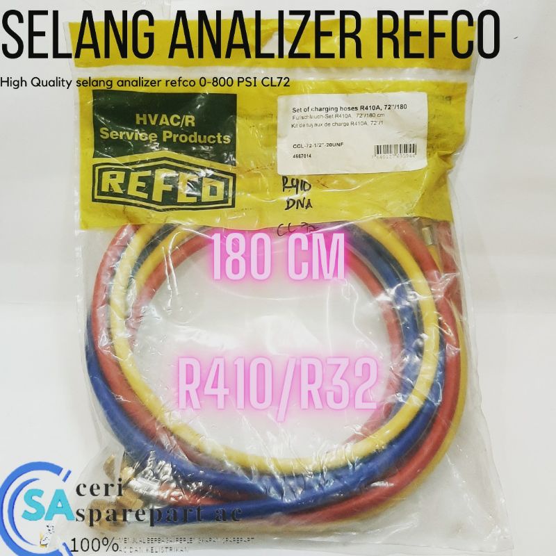 Jual REFCO R410/R32 0-800 PSI 180CM CL72 manifold analizer Freon AC ...