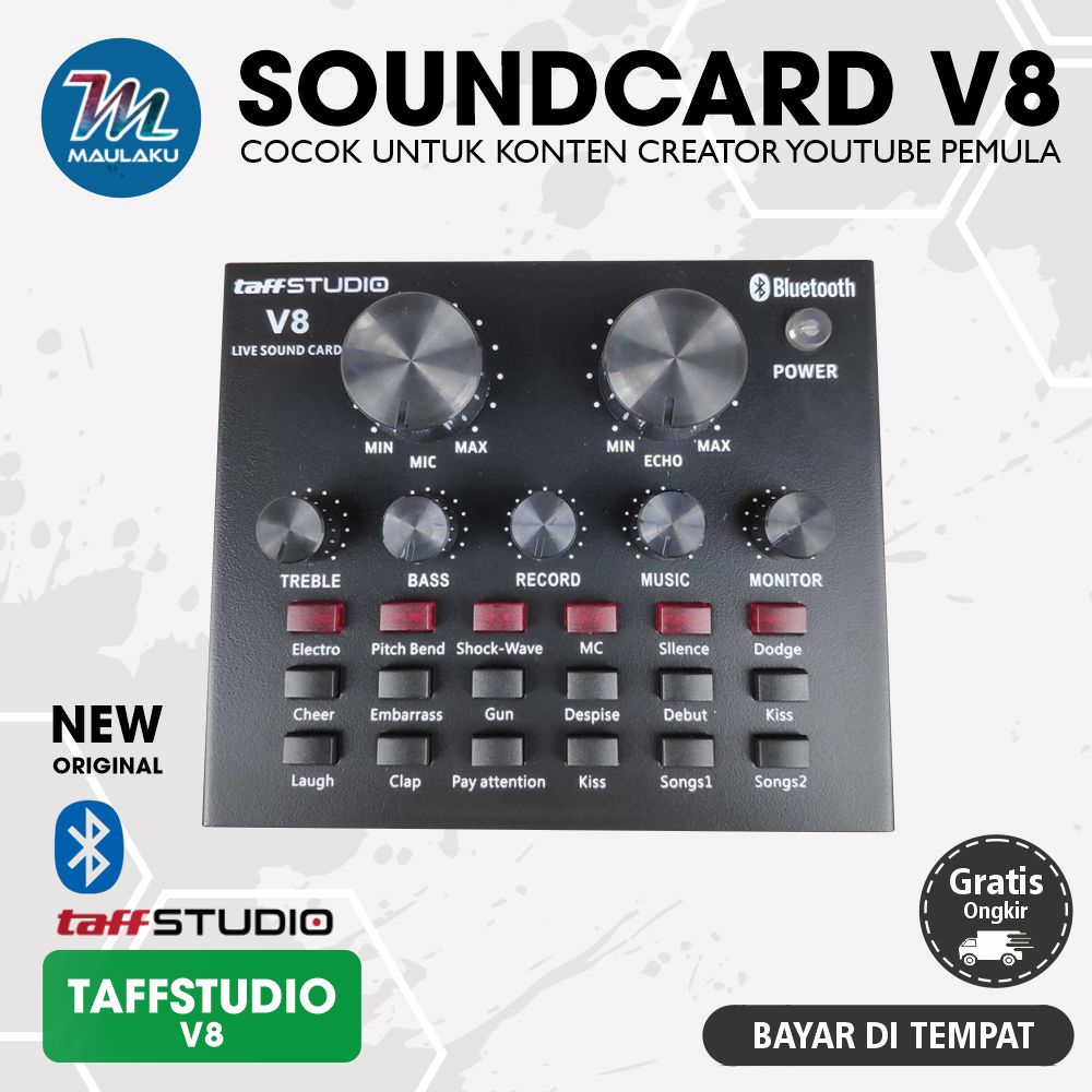 Jual TaffStudio Soundcard V8 V8S Live Mixer Audio USB External Sound ...