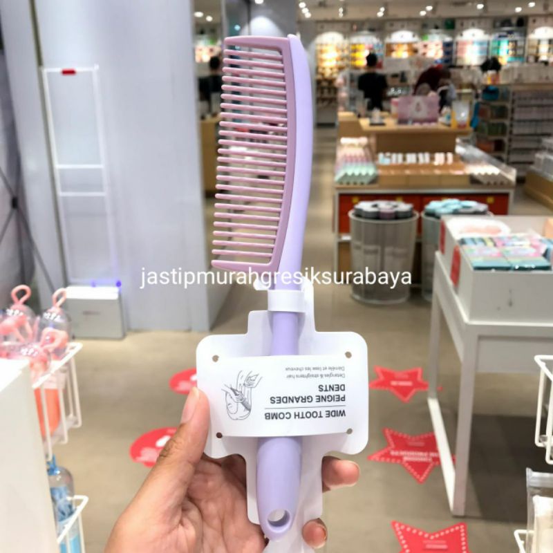 Jual FINE WIDE TOOTH COMB MINISO HAIR BRUSH MINISO SISIR MINISO ...