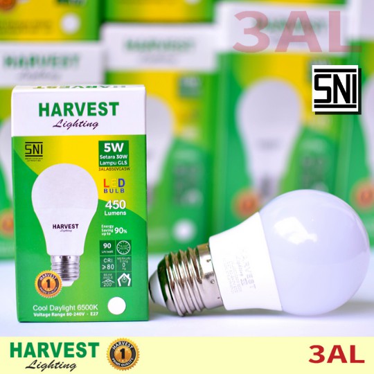 Jual 5W HARVEST LIGHTING Lampu Bohlam LED A Bulb 5 Watt Lampu Hemat Energi Original Bergaransi ...