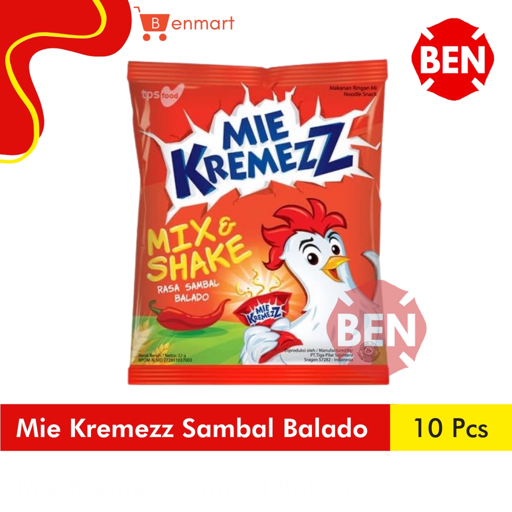 Jual Mie Kremezz Mix & Shake SAMBAL BALADO 1 Renceng 10 Pcs Mi Remes ...